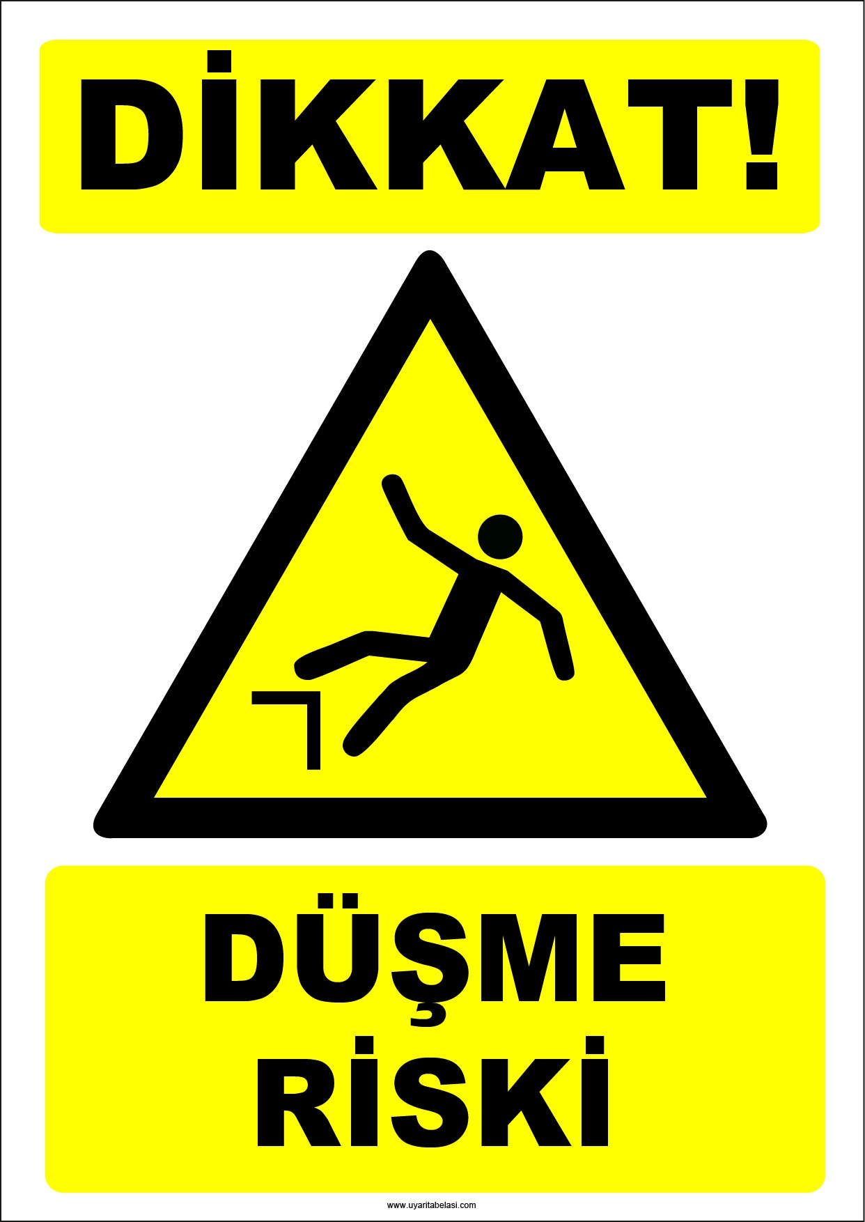 ISO 7010 Dikkat! Düşme Riski ikaz levhası/tabelası/etiketi